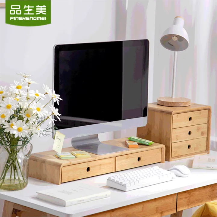 Risera Solid Wood Computer Monitor Stand Office Desk Display Holder ...