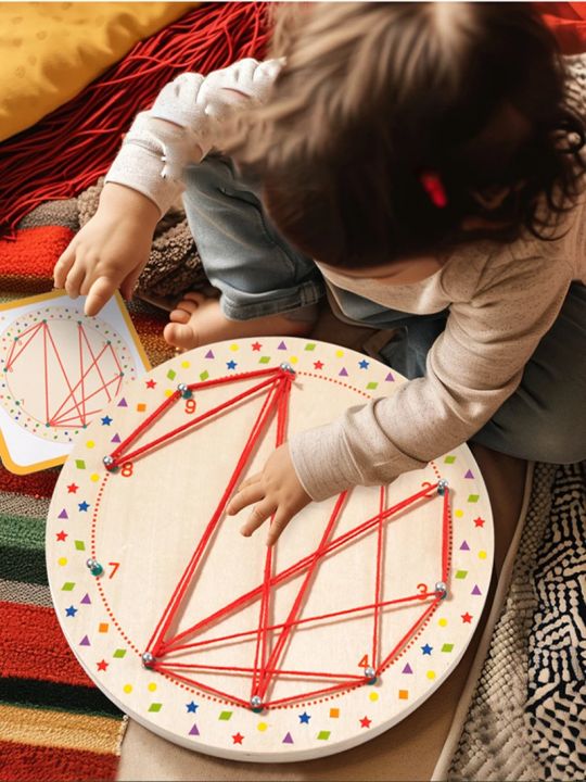 Kids Nailboard Lacing Threading,Montessori Educational Winding Toys ...
