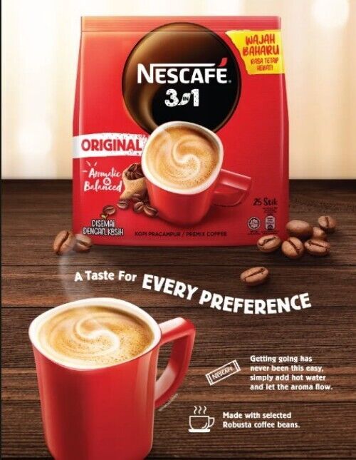 Original NESCAFE instant 3 in 1 (25 stik x 18g) | Lazada