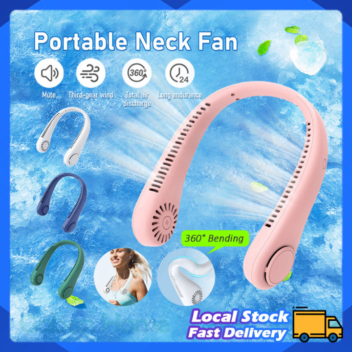 Portable Neck Fan Bladeless Hanging Neck Fan USB Rechargeable Electric ...