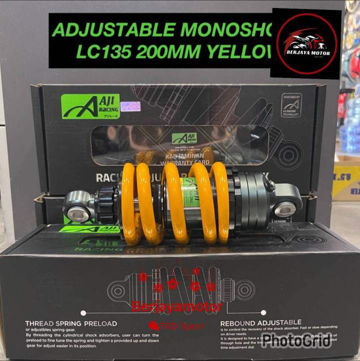 AJI Racing Adjustable Monoshock For Y15ZR/Y16ZR/ RS150/ LC135 V1/V2/V3 ...