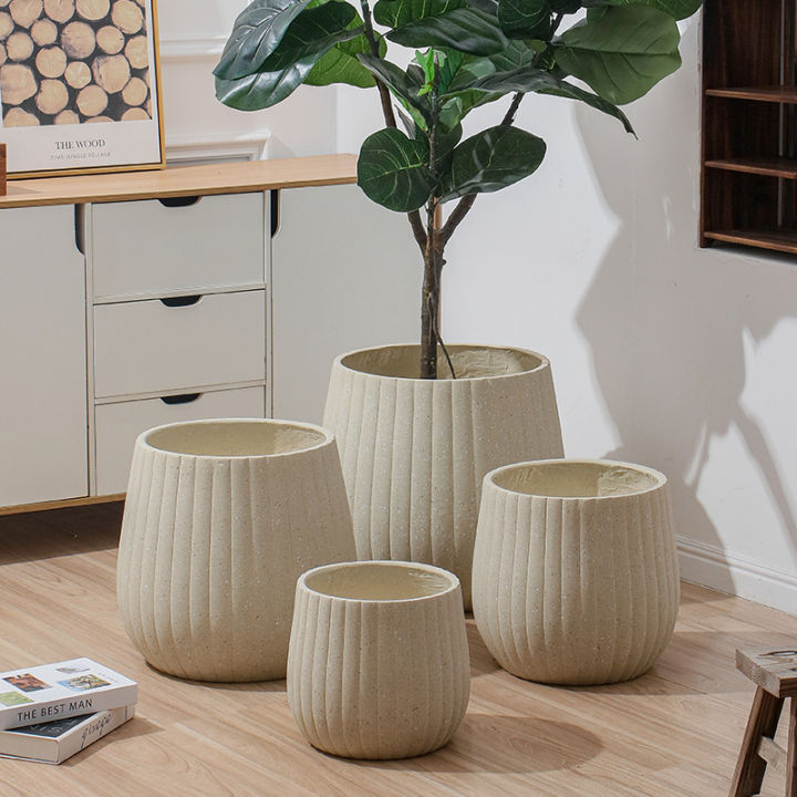 Large Size Magnesium Mud Flower Pot Luxury Sensation Standing Lemon ...