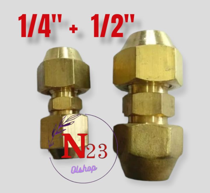 Dobel nepel AC 2 pk / double nepel pipa ac 1/4 inch + 1/2 inch | Lazada Indonesia