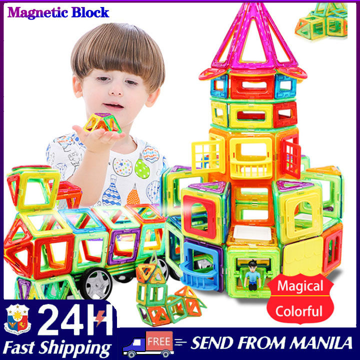 Big Size Magnet Building Blocks Toys Educational Magnetic Tiles for Kids 3D Magnetic Toys ...