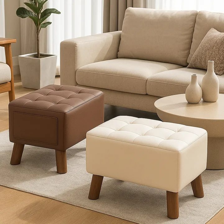 Home Use Low Stool Slipper Changing Sofa Side Table Wooden Small Board ...