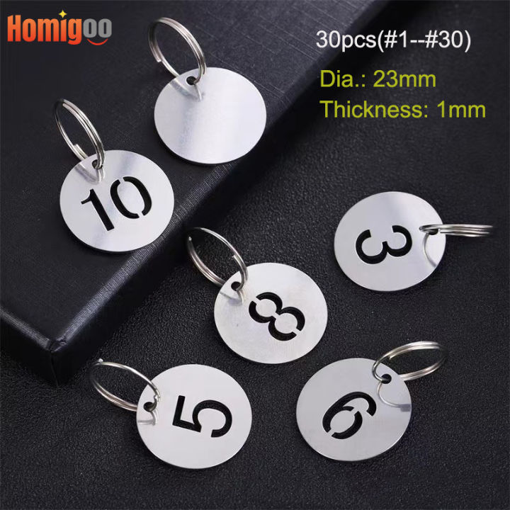 Homigoo 30pcs Metal Sign Tag Signage with Ring Digital Label Key Tag ...