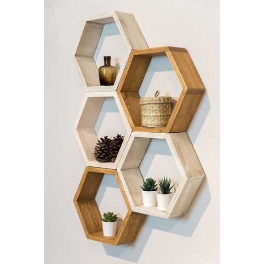 5 IN 1 Hexagon Decor Shelf Home Decor Idea Modern Living Concept ...