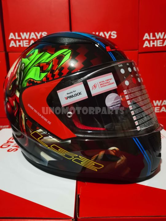 LS2 Full Face Helmet FF353 Rapid Happy Dreams Joker Glow in the Dark XL ...