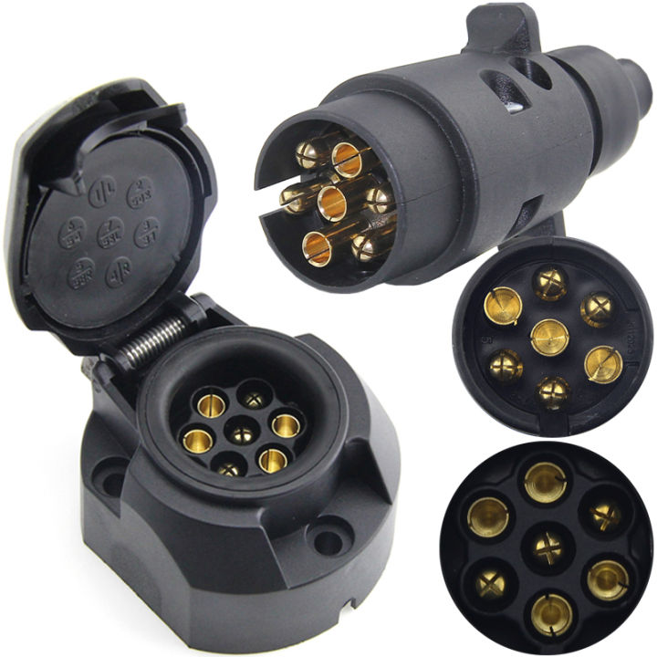 มาตรฐานยุโรป Seven-core Trailer ปลั๊ก Socket Connector Pick-up รถบรรทุก ...