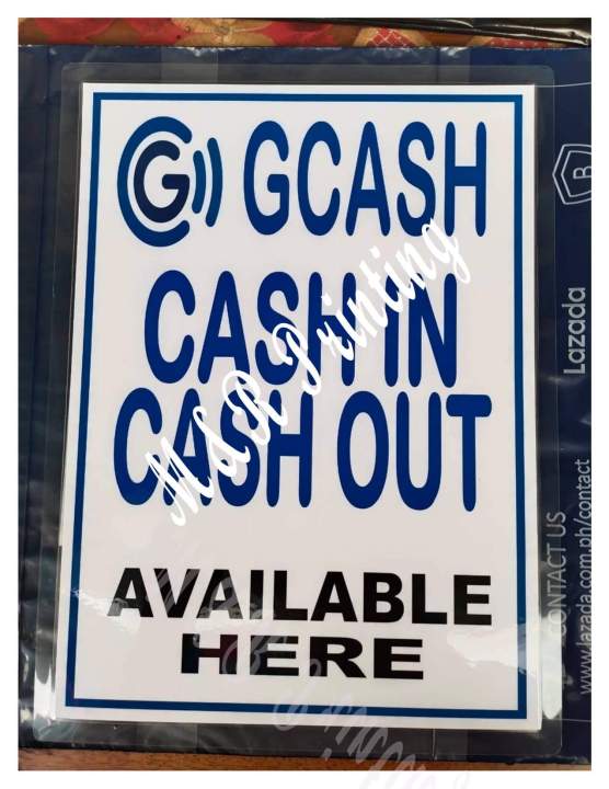 Gcash cash in WHITE SIGNAGE LAMINATED | Lazada PH