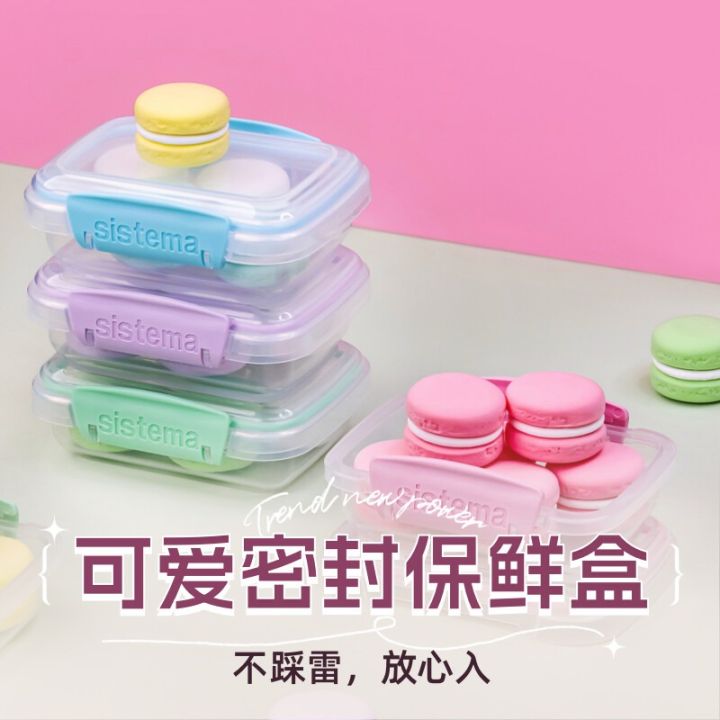 Sistema Macaron Food Grade Crisper Transparent Sealed Storage Box Cute ...