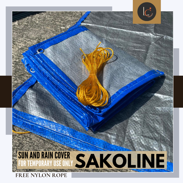12x10ft Sakolin w/ Rope and Eyelets Seamed Edges Waterproof for ...