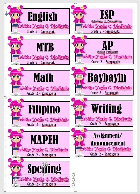 Customized Sticker Subjects with Name, Grade, & Section SCRATCH PROOF ...