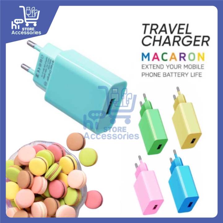 BATOK CHARGER MACARON 1 USB | ADAPTOR KEPALA CAS MAKARON WARNA/I 1USB ...