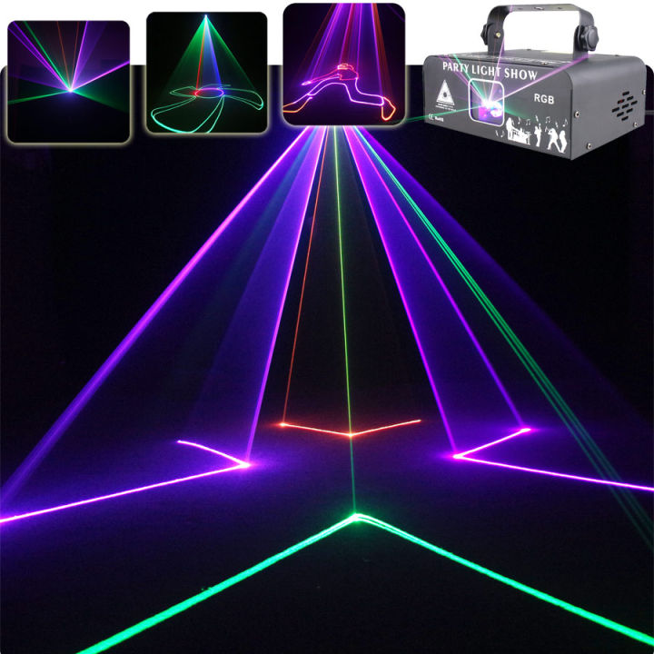 ESHINY Animation RGB Beam Lines Stage Disco Light DJ Pattern Projector ...