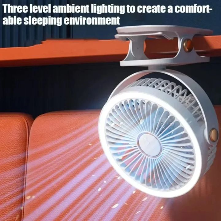 Desktop Hang Clip Fan Rechargeable Portable Air Circulator Ceiling ...