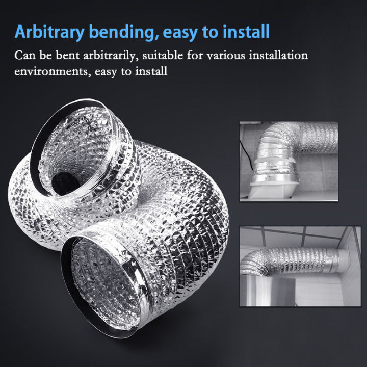 VARIER Universal Flexible Aluminum Foil Duct Ventilation Kitchen ...
