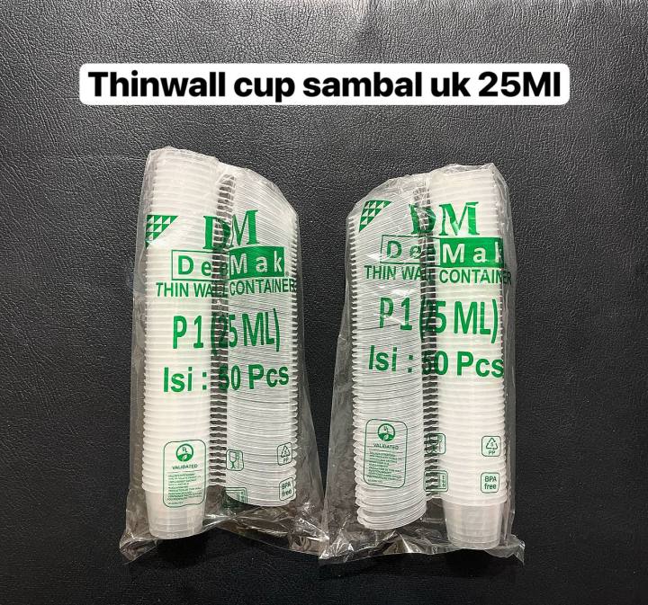 Cup sambal 25ml isi 50pcs / cup saus 25ml / cup sauce 25ml | Lazada ...