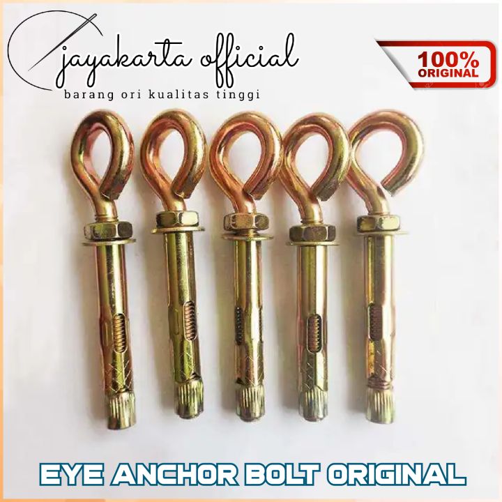 Eye anchor dynabolt 12mm 10mm 8mm anchor bolt Gold original | Lazada Indonesia