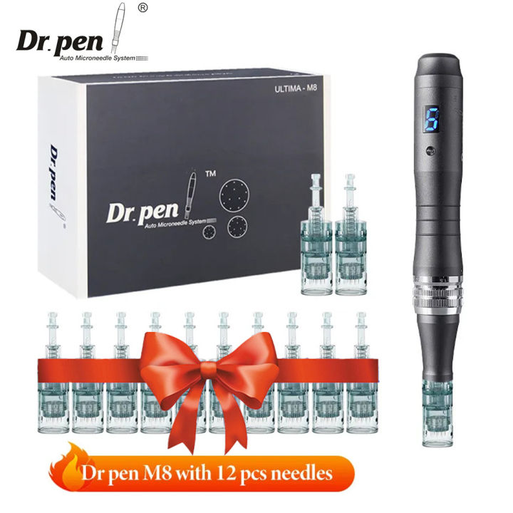 Dr Pen Ultima M8 Derma Pen With 12pcs Cartridges Professional Wireless Doctor Pen Microneedling ...