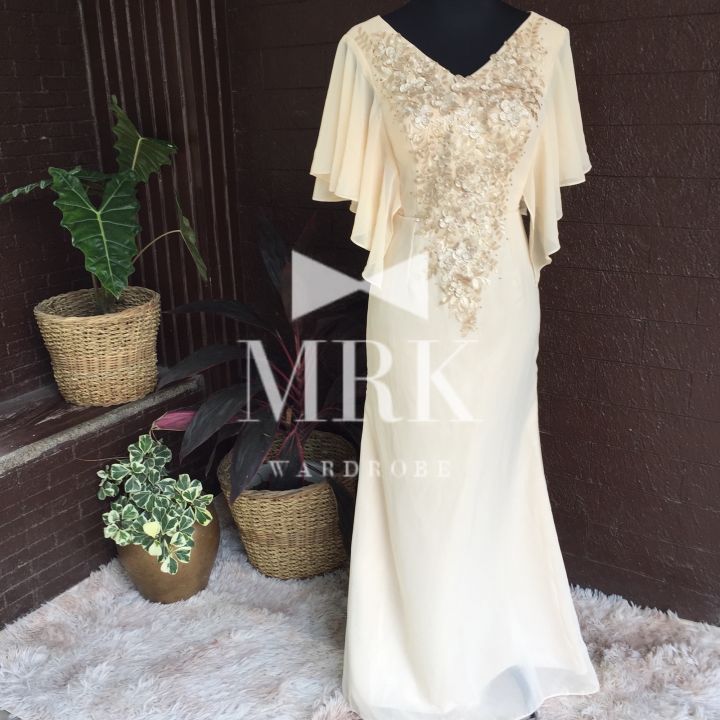 Beige/Champagne Mother Dress/ Principal Sponsor/Ninang Gown | Lazada PH
