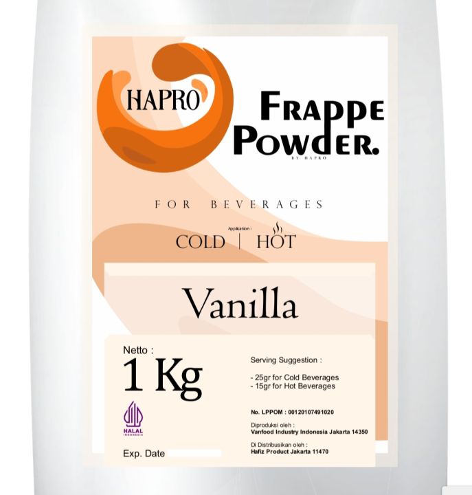 Minuman Bubuk Hapro Frappe Powder Rasa Vanilla 1kg | Lazada Indonesia