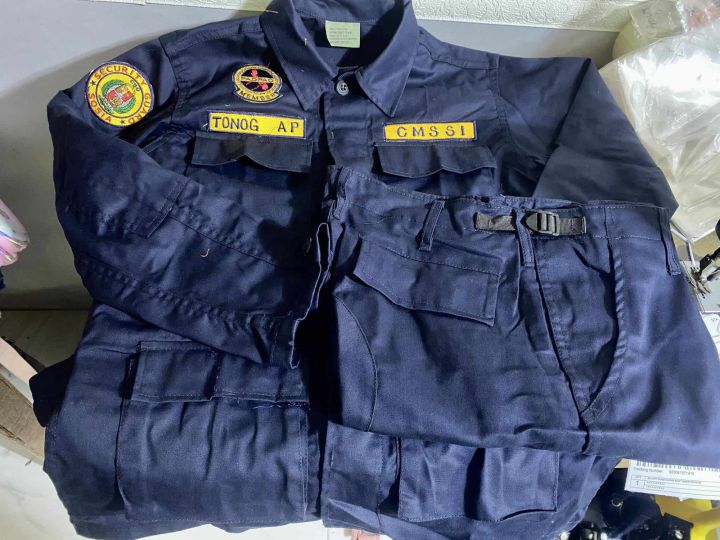 TROPICAL UNIFORM FOR SECURITY GUARD NAVY BLUE | Lazada PH