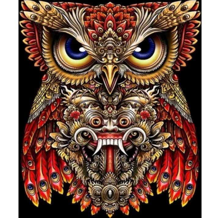 Layangan Burung celepuk printing Rangda Leak bali knock down layang ...