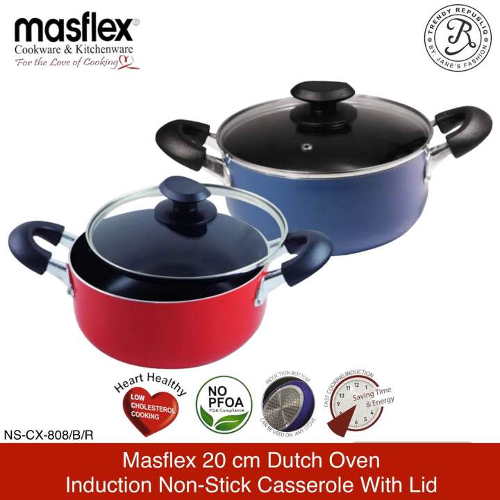 Masflex 20 cm Dutch Oven Induction Non Stick Casserole Pot NS-CX-808 ...