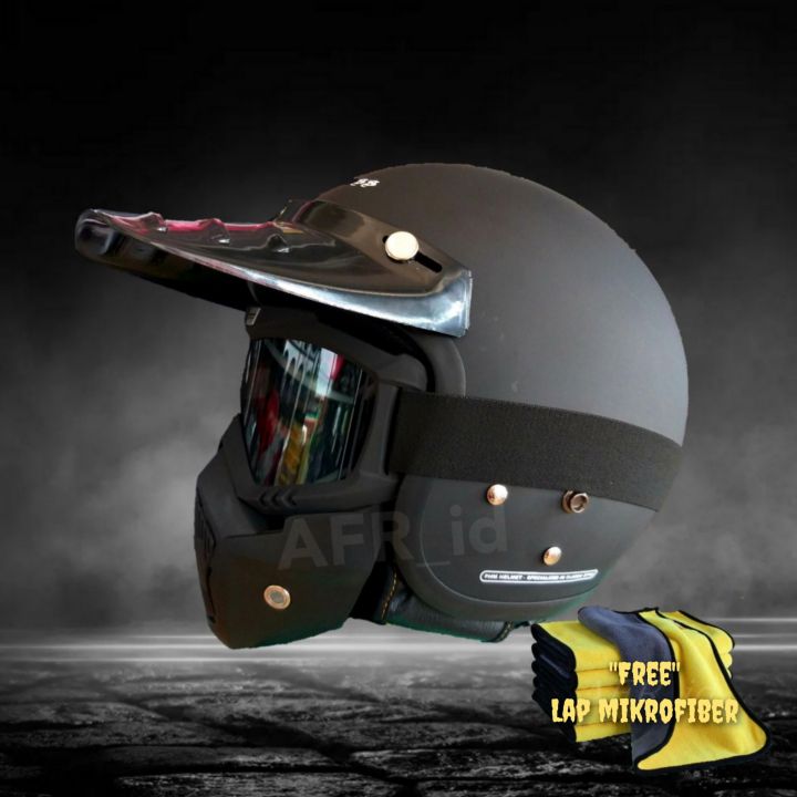 Helm Retro Bogo Topeng Goggle mask Trail Motocross Dewasa Pria Wanita ...