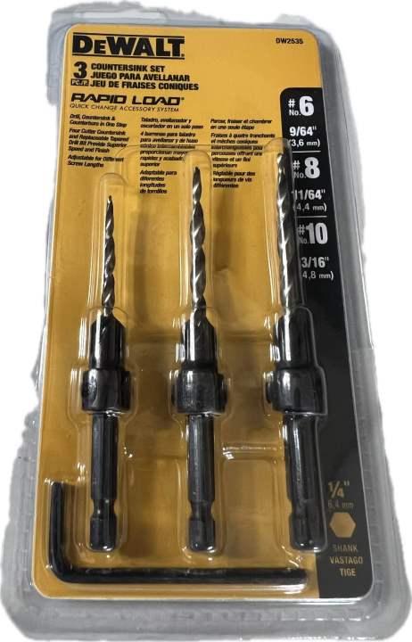 DEWALT Countersink Drill Bit Set #6, #8, #10, 3-Piece (DW2535) | Lazada PH
