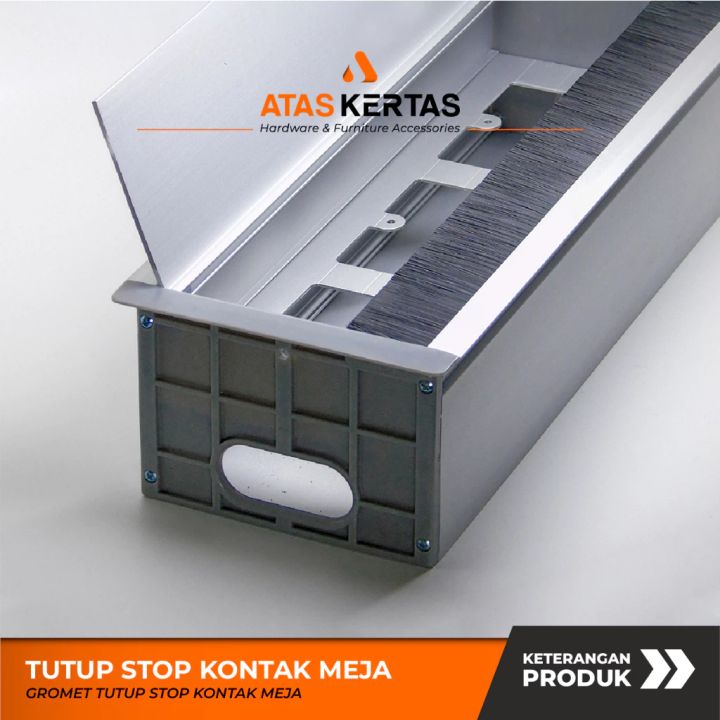 Aluminium Box Gromet kabel meja tutup stop kontak meja Custom silver ...
