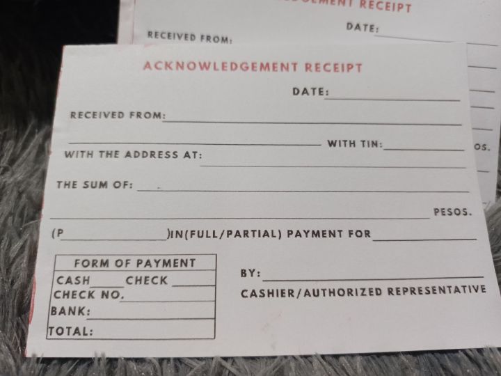 Acknowledgement Receipt Resibo | Lazada PH