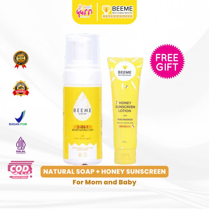 Paket Beeme Natural Soap 3in1 + Honey Sunscreen Lotion SPF50+++ with ...