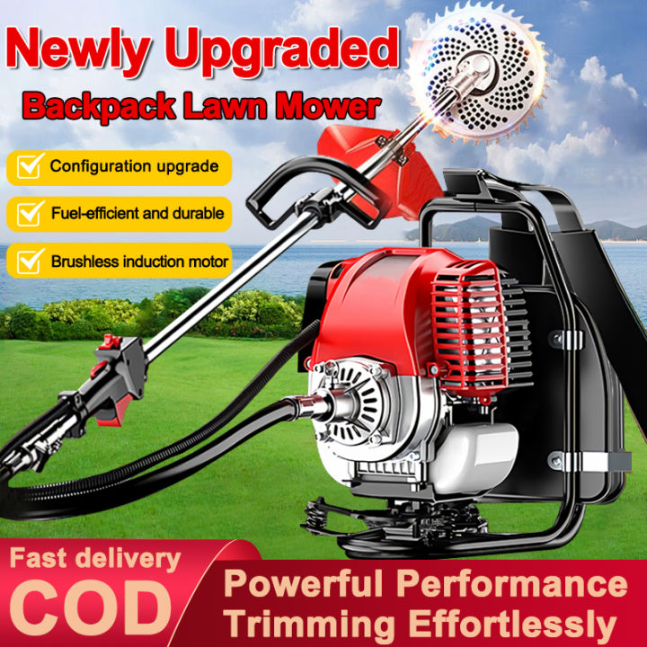 Gasoline Backpack Brush Cutter 43CC 2-Stroke Heavy Duty Grass Cutter ...