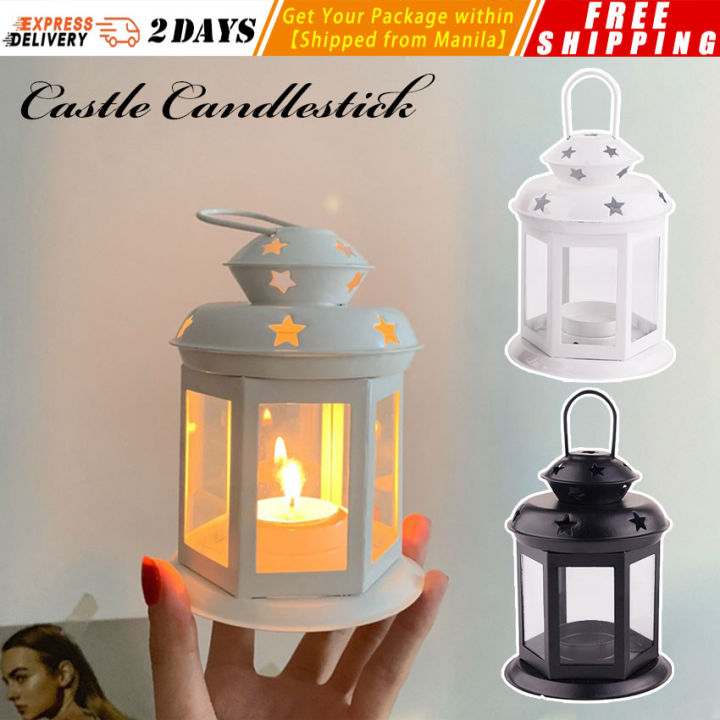 ️【Same Day Delivery】European Style Metal Castle Candle Holder Candlestick Art Ornament Crafts ...