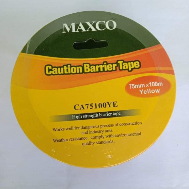 Maxco caution barrier tape 75mm x 100m (3inches) | Lazada PH
