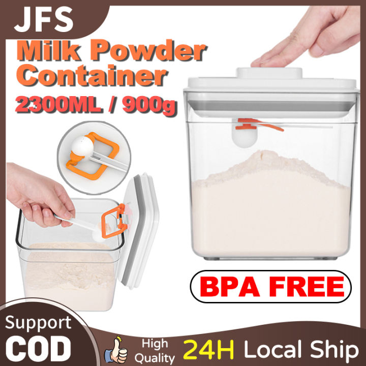 JFS 2300ml Air Tight Milk Powder Container Milk Plastic Storage Box ...