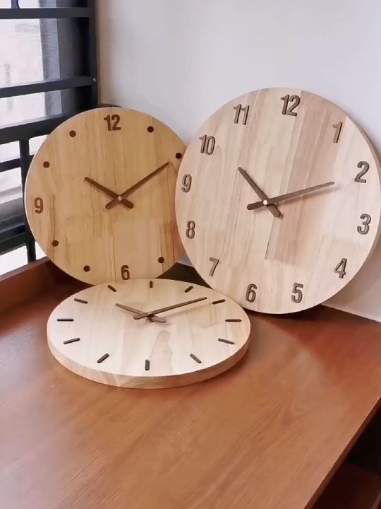 Modern Wall Clock Silent Wooden Clock Designer Minimalist Nordic Clocks ...