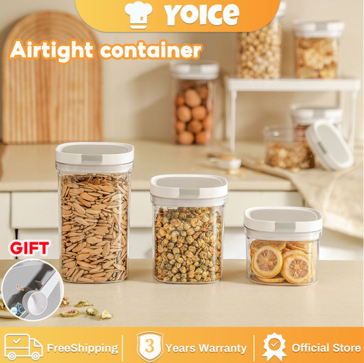 Yoice 1800ml Airtight Container Airtight Dry Food Container Jar With ...