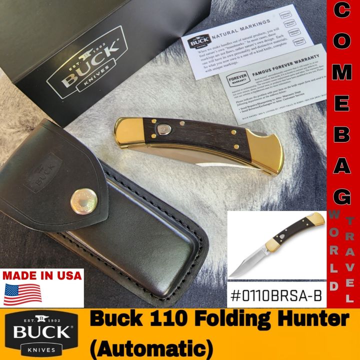 มีดพับBuck 110 Folding Hunter Automatic รหัส (0110BRSA-B) Made in USA ...
