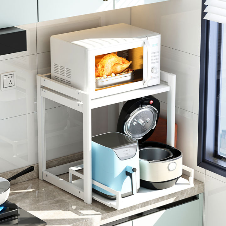Kitchen Microwave Storage Rack Household Table Pull-out Multi ...