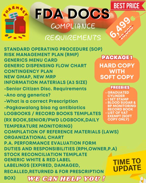 PHARMACY DRUGSTORE FDA REQUIREMENTS PACKAGE | Lazada PH