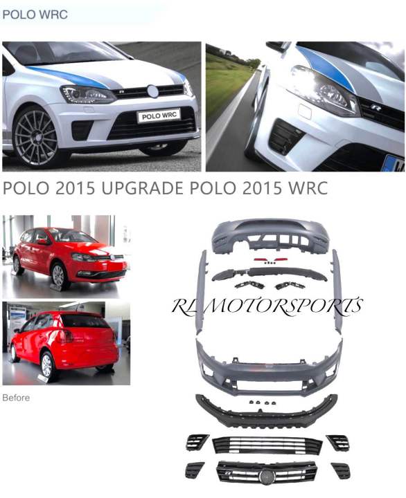 Volkswagen Polo MK5 2011 2012 2013 2013 2015 2016 2017 WRC bodykit body ...