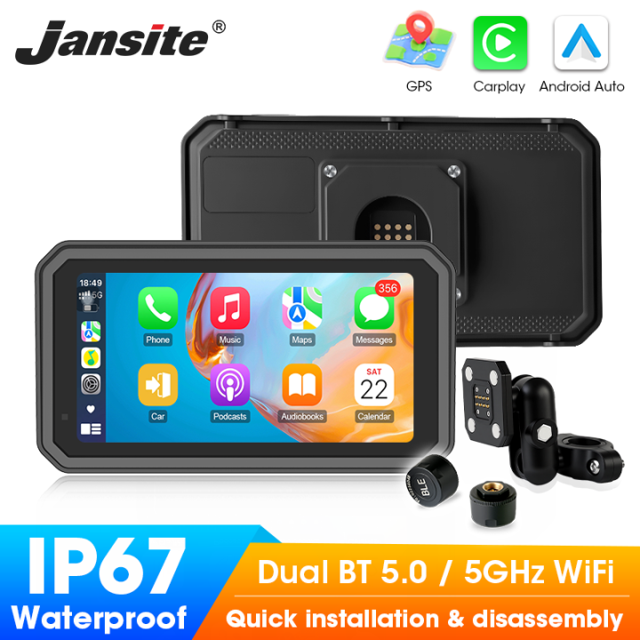 Jansite 5/6.25 inch Motorcycle Carplay Navigation GPS Android Auto ...