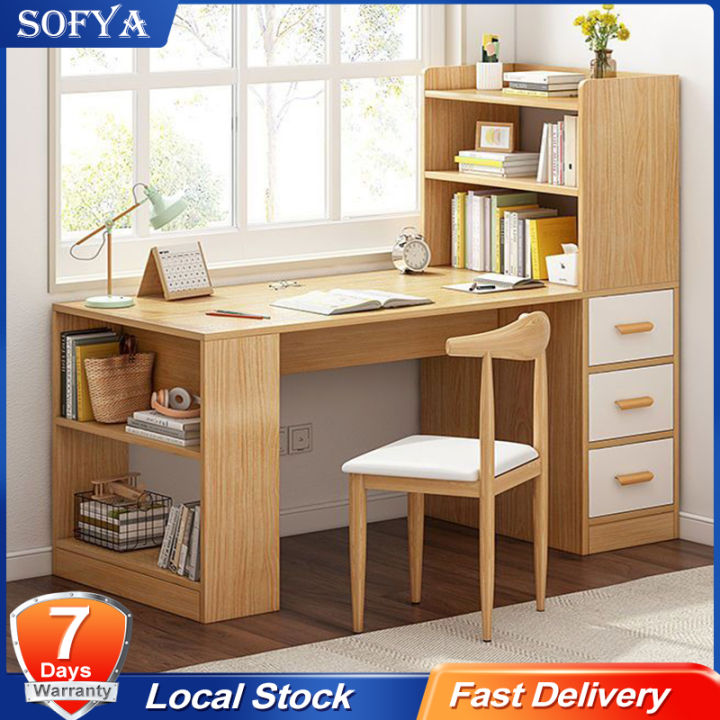 Sofya 120/100CM Meja Belajar Multifunction Computer Study Table With ...