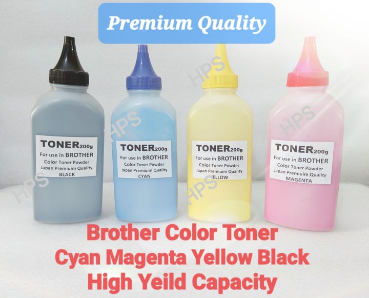 Brother Color Toner Powder 200 grams Compatible Cyan Magenta Yellow ...