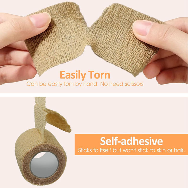 9Pcs 2.5/5/7.5cm Self Adhesive Bandage Non Woven Elastic Breathable ...