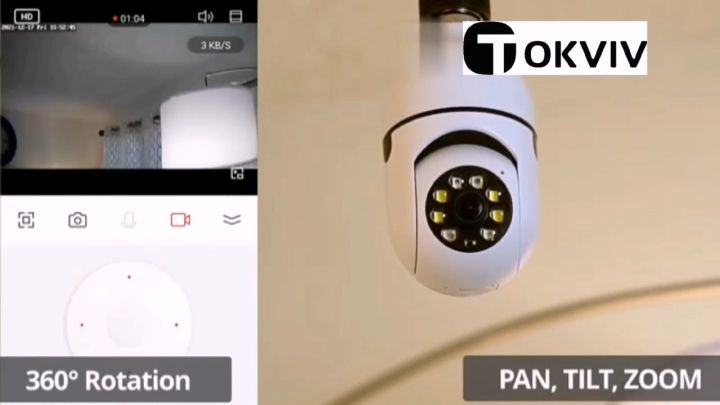 V380 Pro CCTV Camera no need Internet Bulb Camera CCTV Camera Connect Cellphone 8MP cctv camera ...