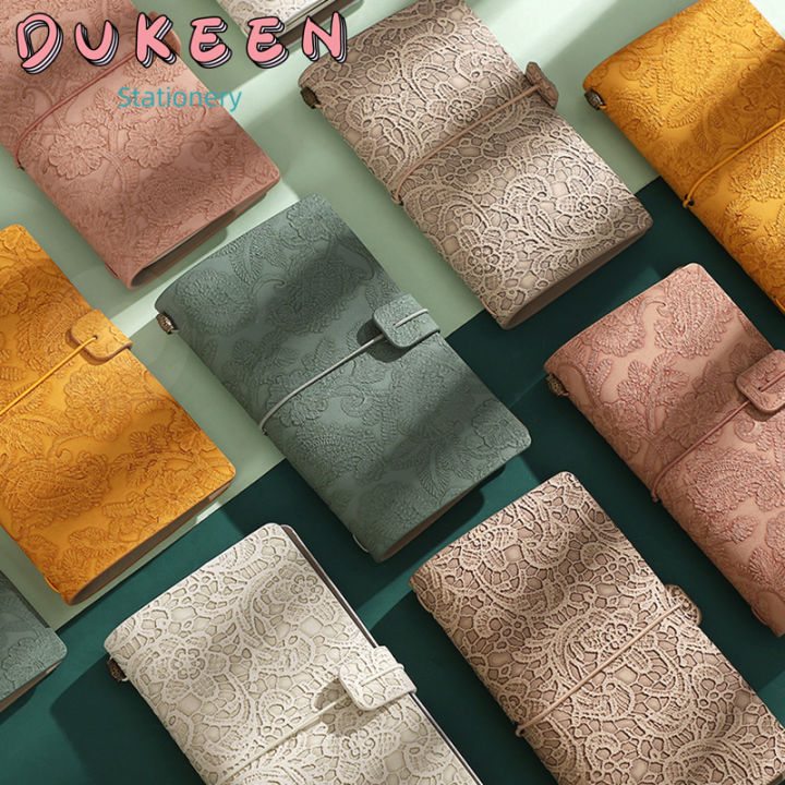 Dukeen A6 Vintage Notebook Journal Embossed Lace Notebooks Morandi ...